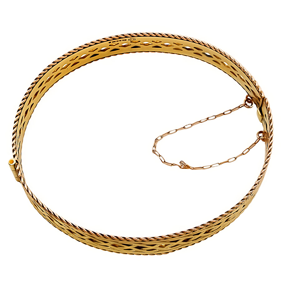 Second Hand 9ct 2-Tone Gold Clogau Hinged Bangle